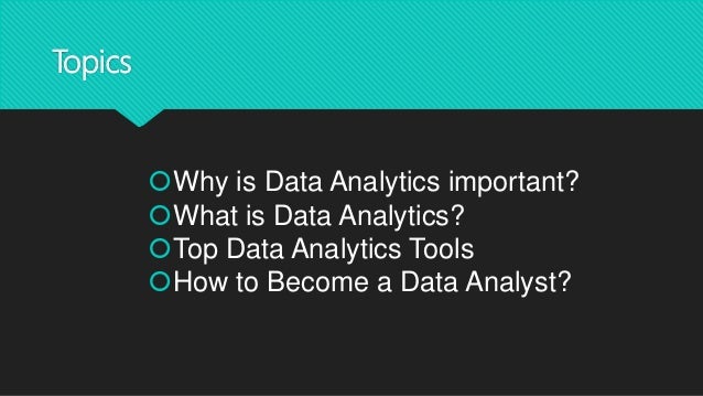 Introduction to Data Analytics