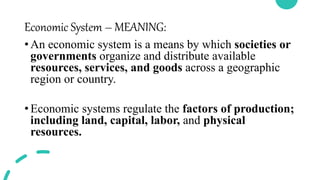 Types of Economic Systems | PPTX