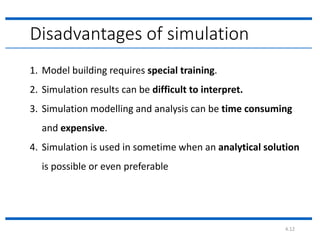 1. the main idea of simulation and it’s appropriateness in real world ...