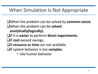 1. the main idea of simulation and it’s appropriateness in real world ...
