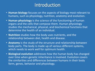 1.0 introduction to human biology | PPTX