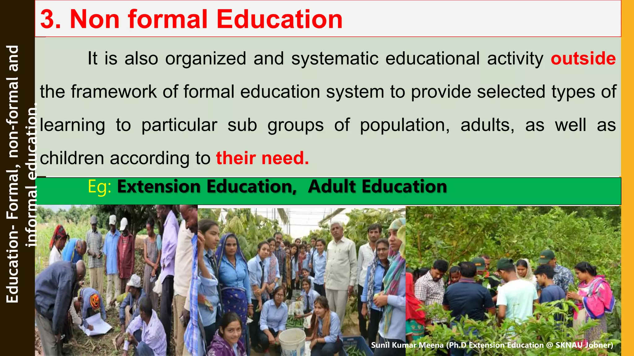 education- meaning, defination, types of education and Differences in ...