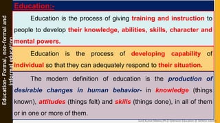 education- meaning, defination, types of education and Differences in ...