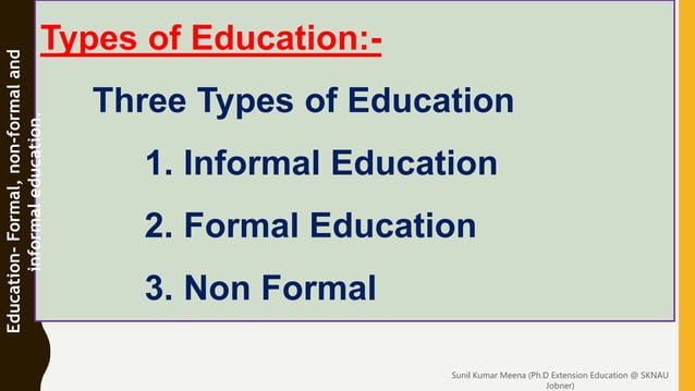 education- meaning, defination, types of education and Differences in ...