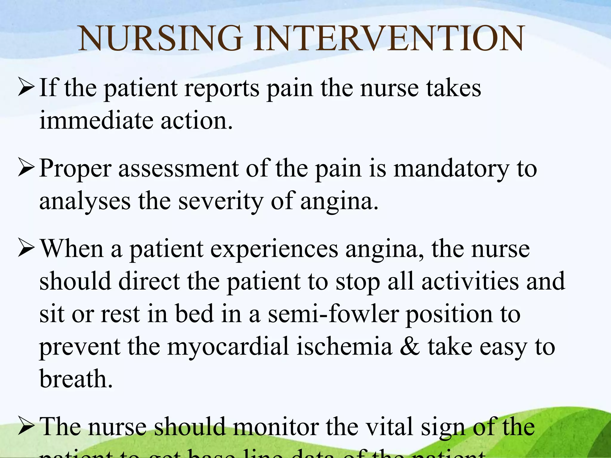1. nursing management patient with angina pectoris | PPTX