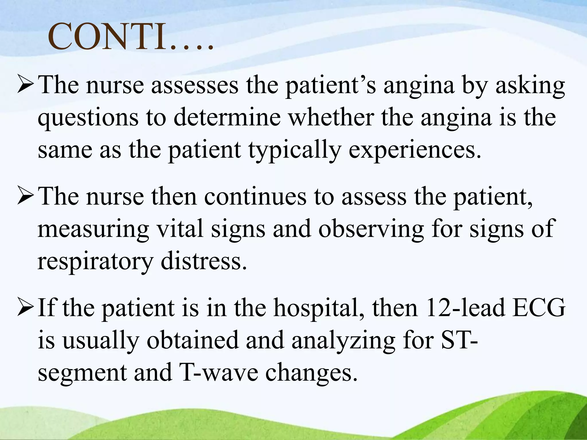 1. nursing management patient with angina pectoris | PPTX
