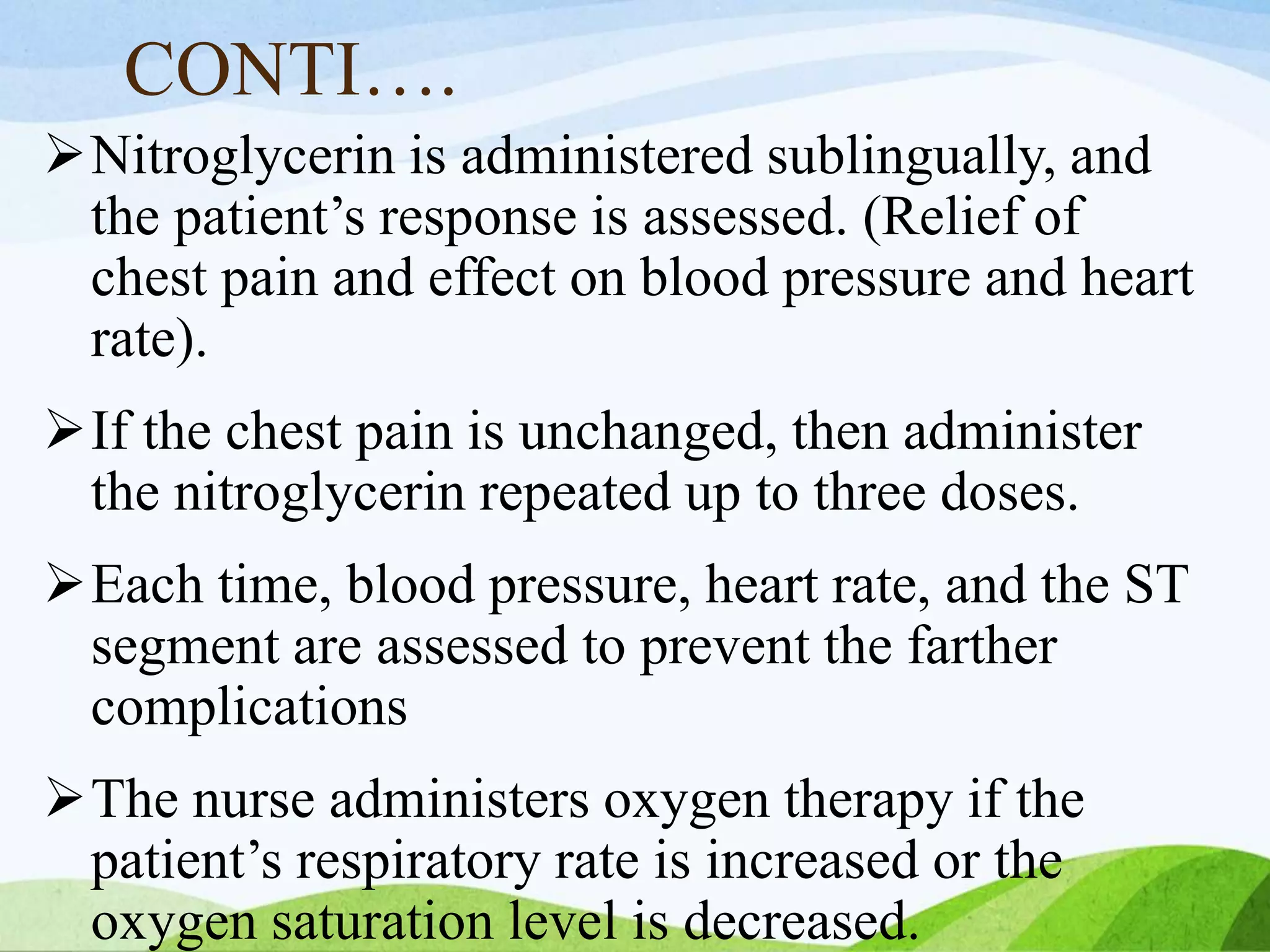 1. nursing management patient with angina pectoris | PPTX