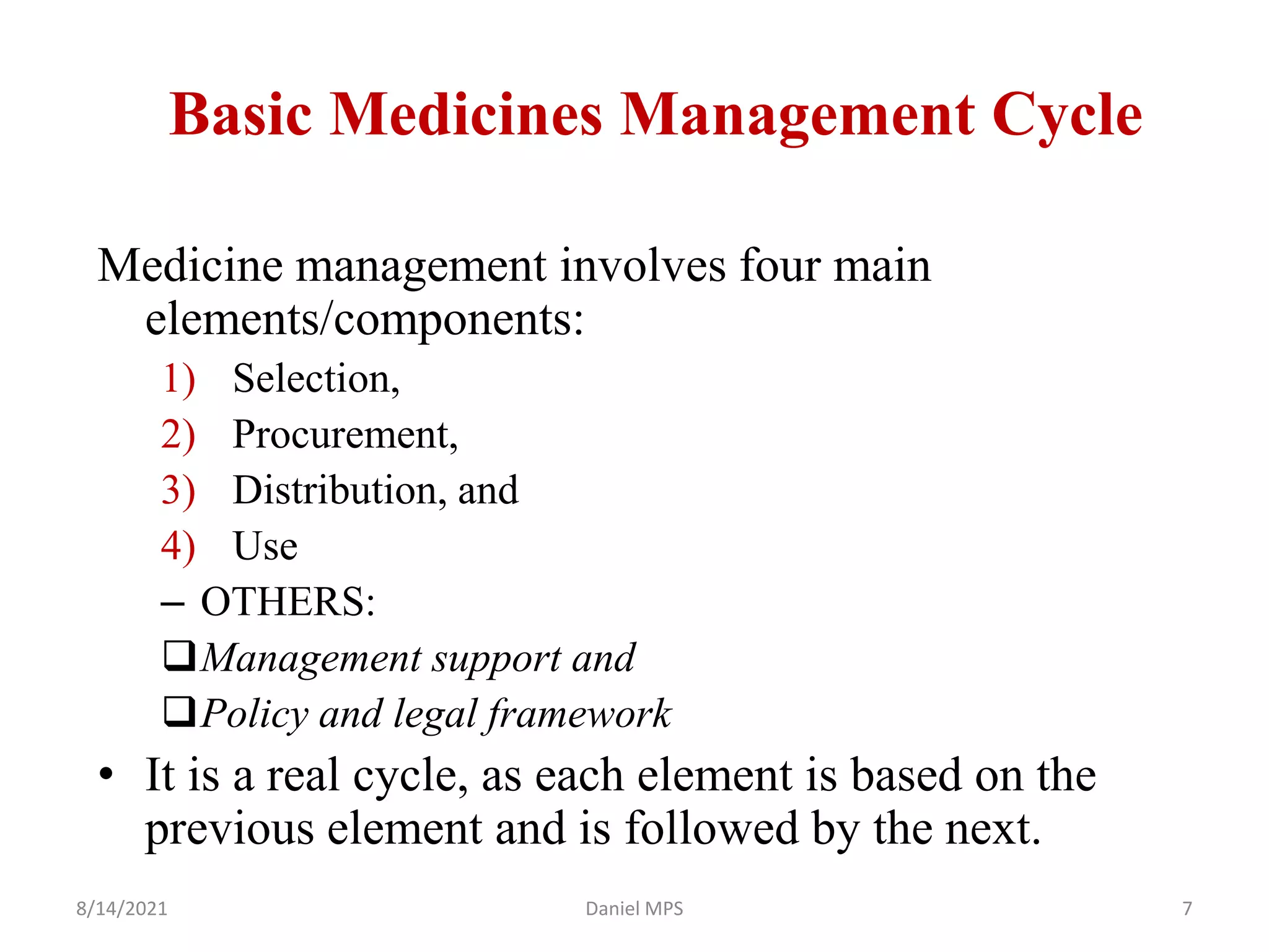 1. Pharmacy management cycle | PPTX