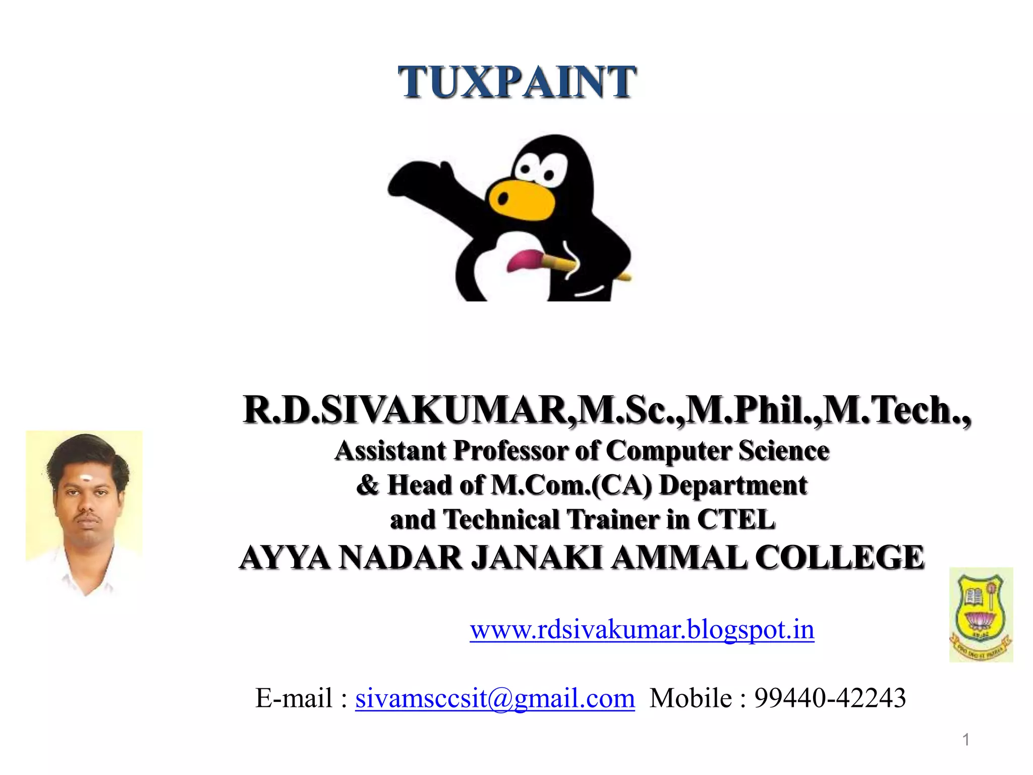 Tuxpaint - R.D.Sivakumar | PPTX