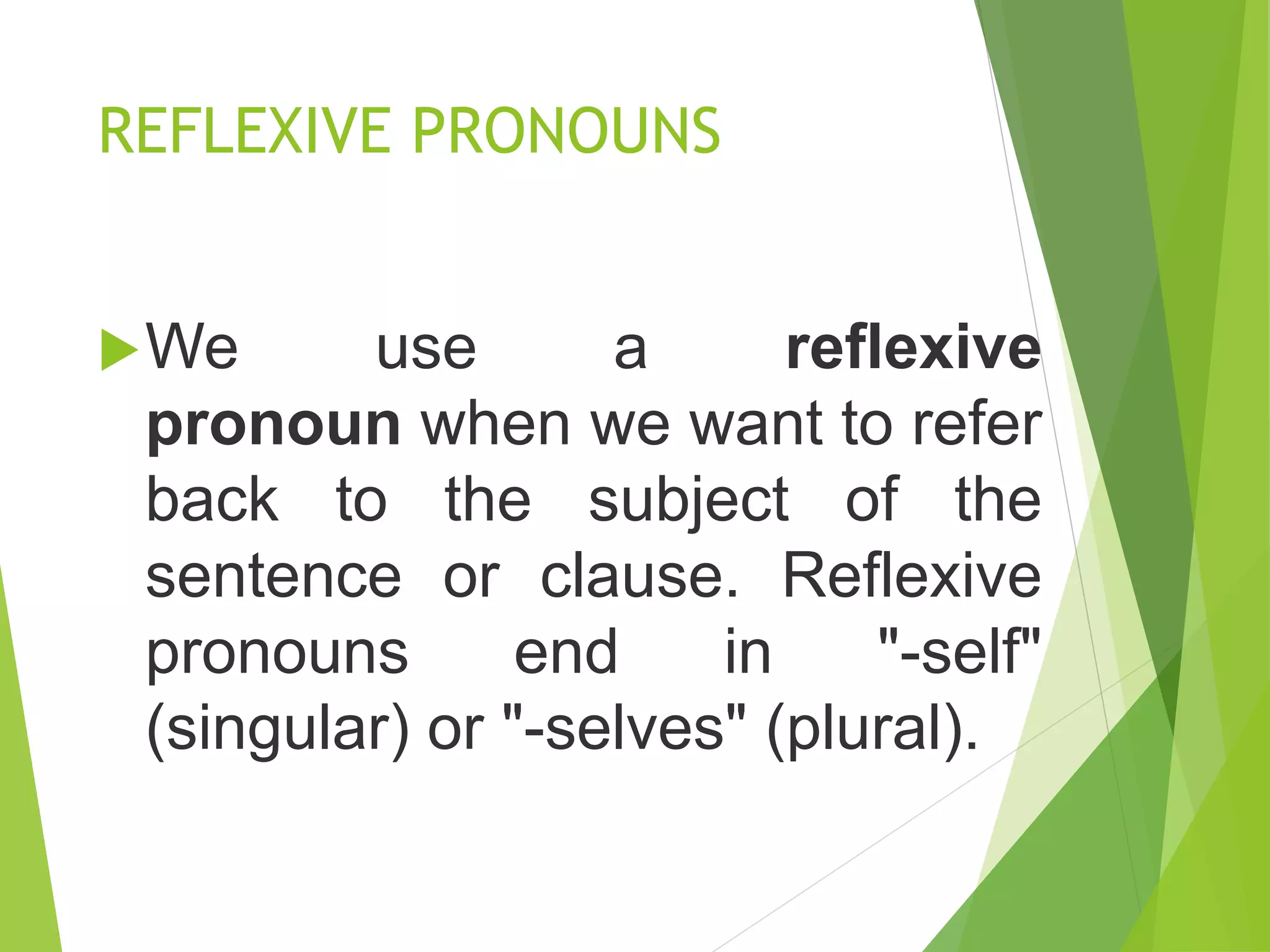 1. reflexive prononuns | PPT