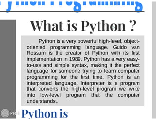 Python Introduction | PPT