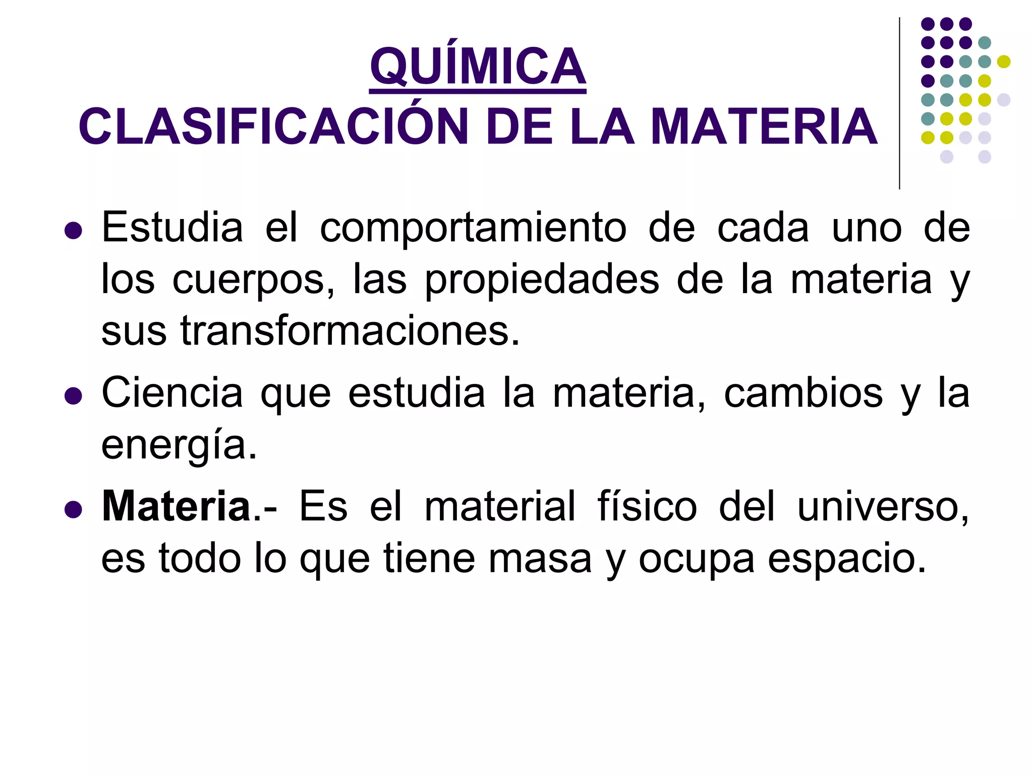 1. CLASIFICACIÓN DE LA MATERIA | PPT | Descarga Gratuita