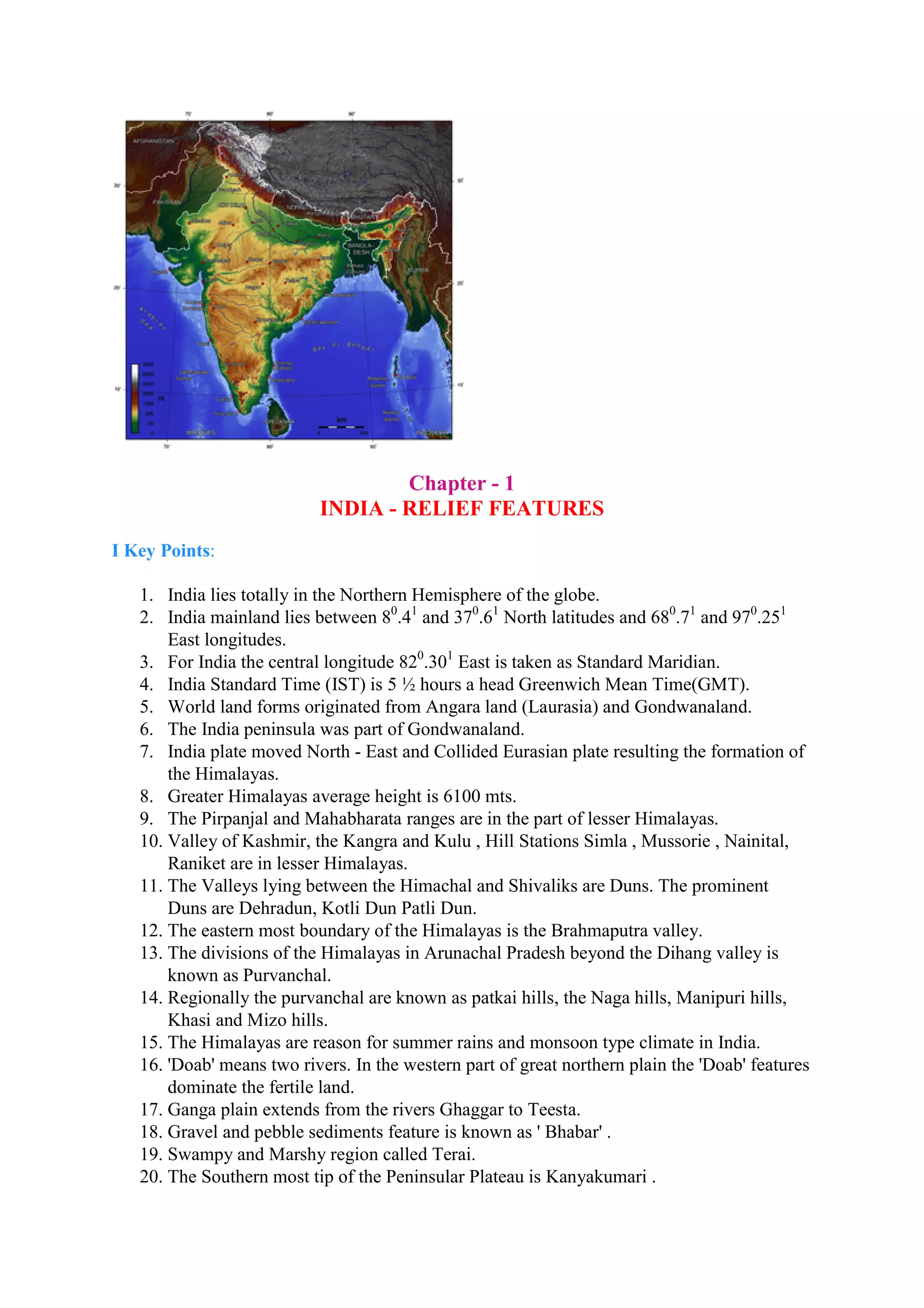 1. India - Relief Features | PDF