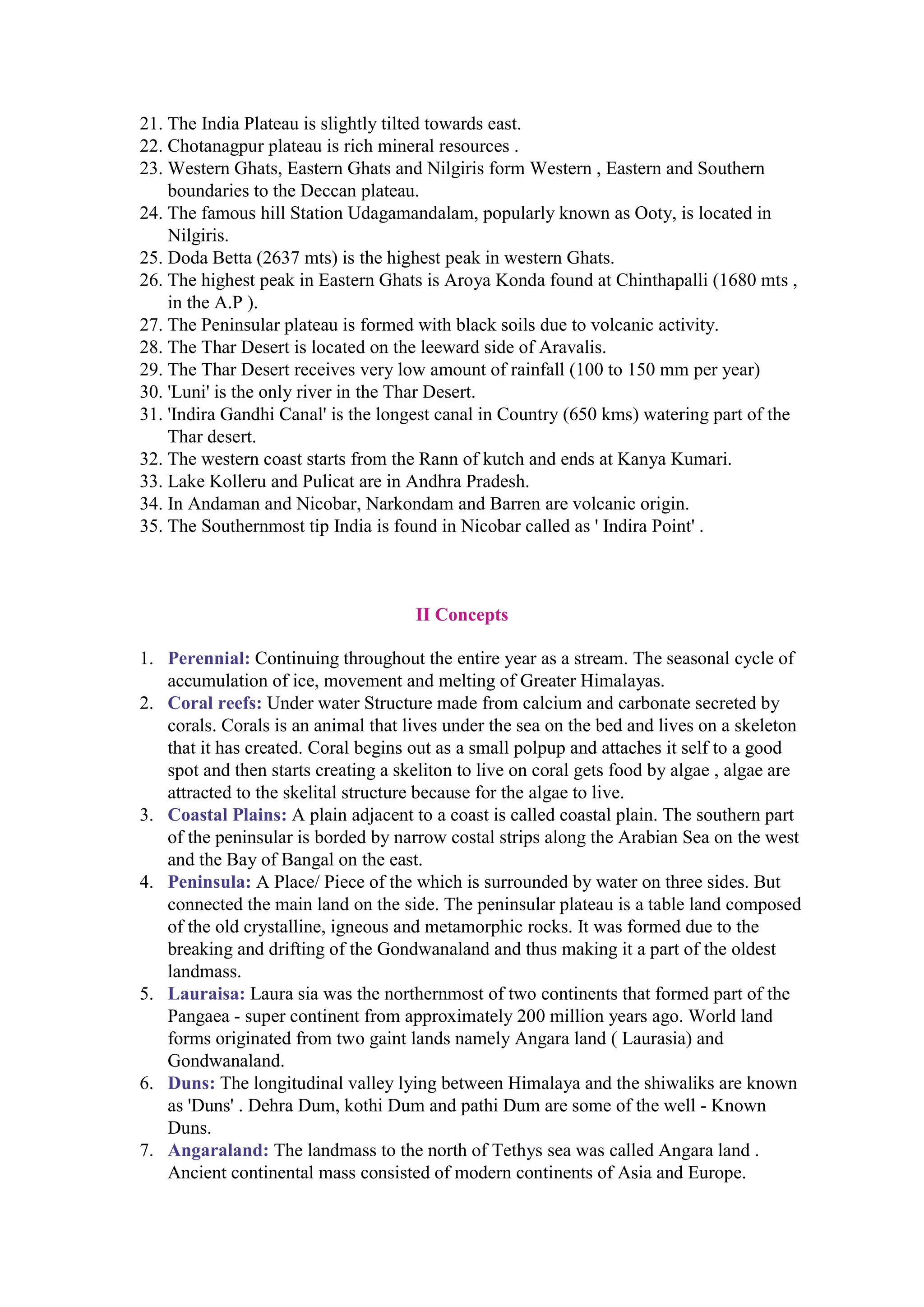 1. India - Relief Features | PDF