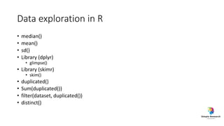 1.3 introduction to R language, importing dataset in r, data exploration in r | PDF ...