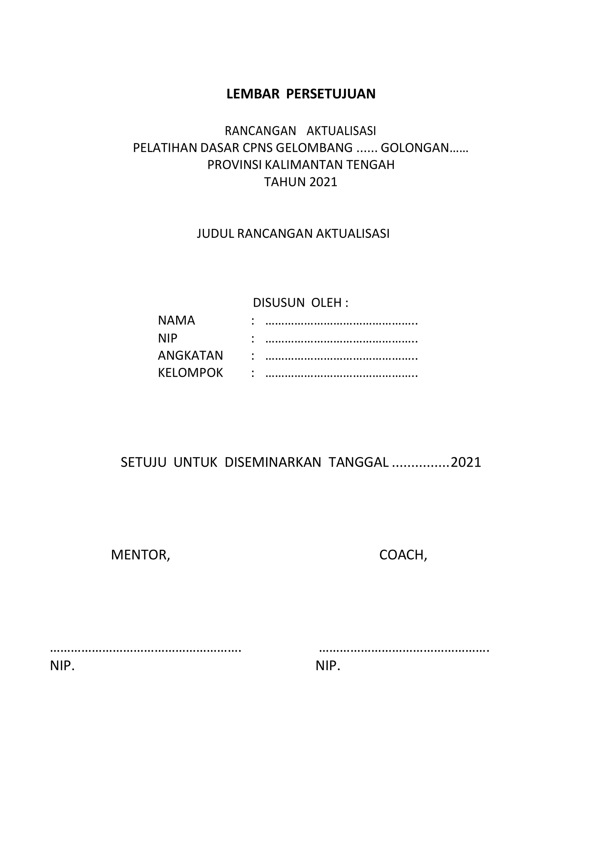 1. contoh cover ra dan laporan aktualisasi | PDF
