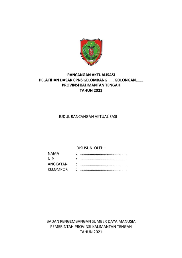 1. contoh cover ra dan laporan aktualisasi | PDF
