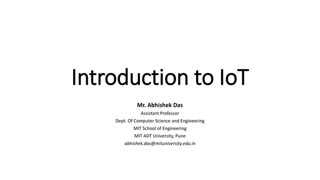 1. Introduction to IoT | PPTX | Internet | Computing