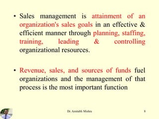Sales and Sales Management: Meaning and Definition | PDF