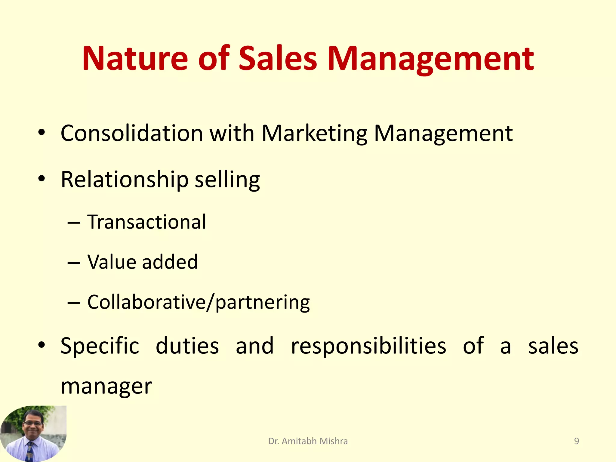 Objectives and Nature of Sales Management | PDF