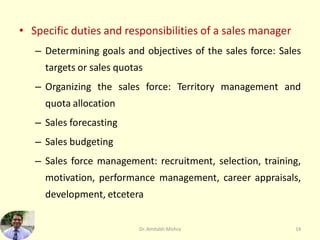 Objectives and Nature of Sales Management | PDF