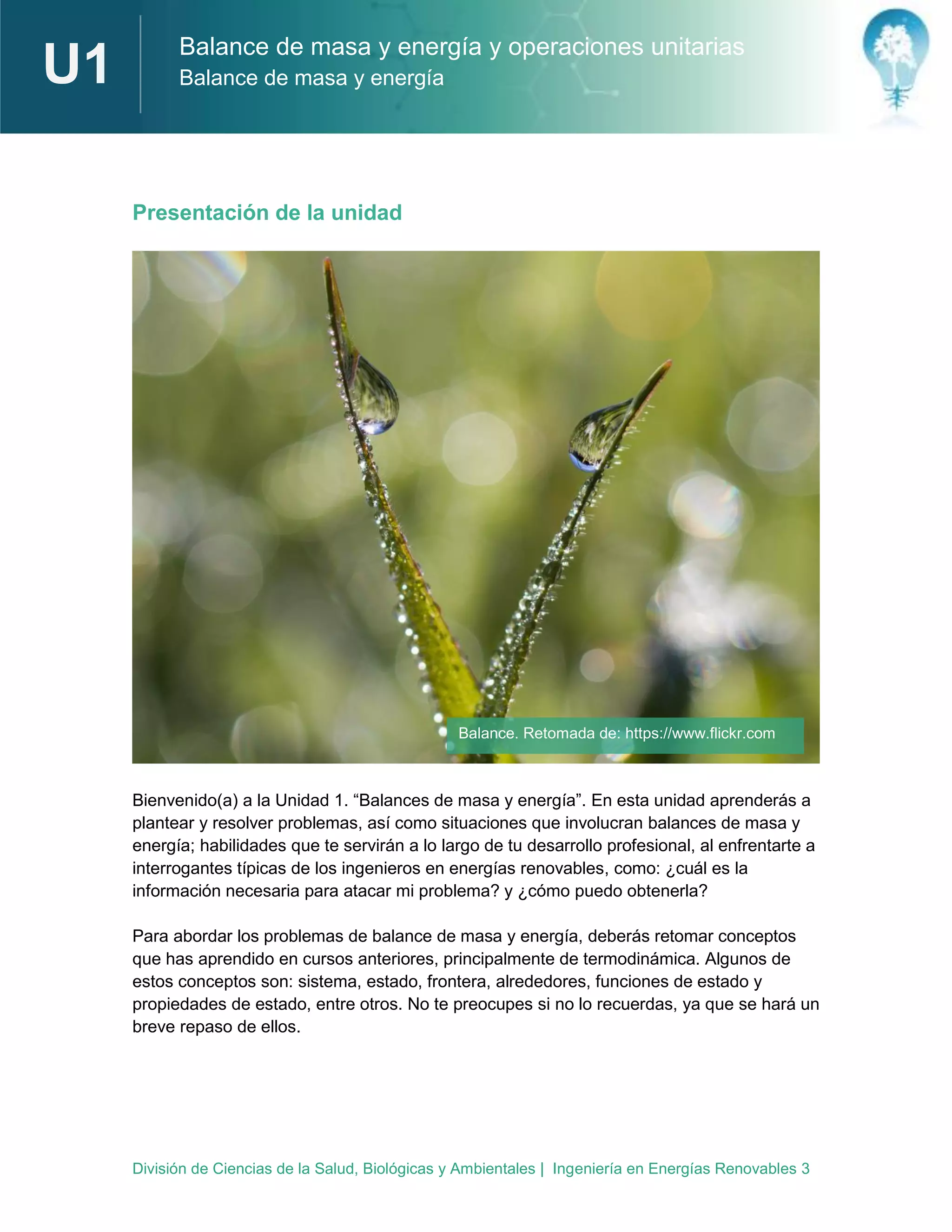 1. balance de masa y energia | PDF