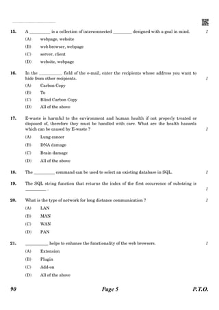 Question Paper Code 065 informatic Practice New CBSE - 2021 | PDF