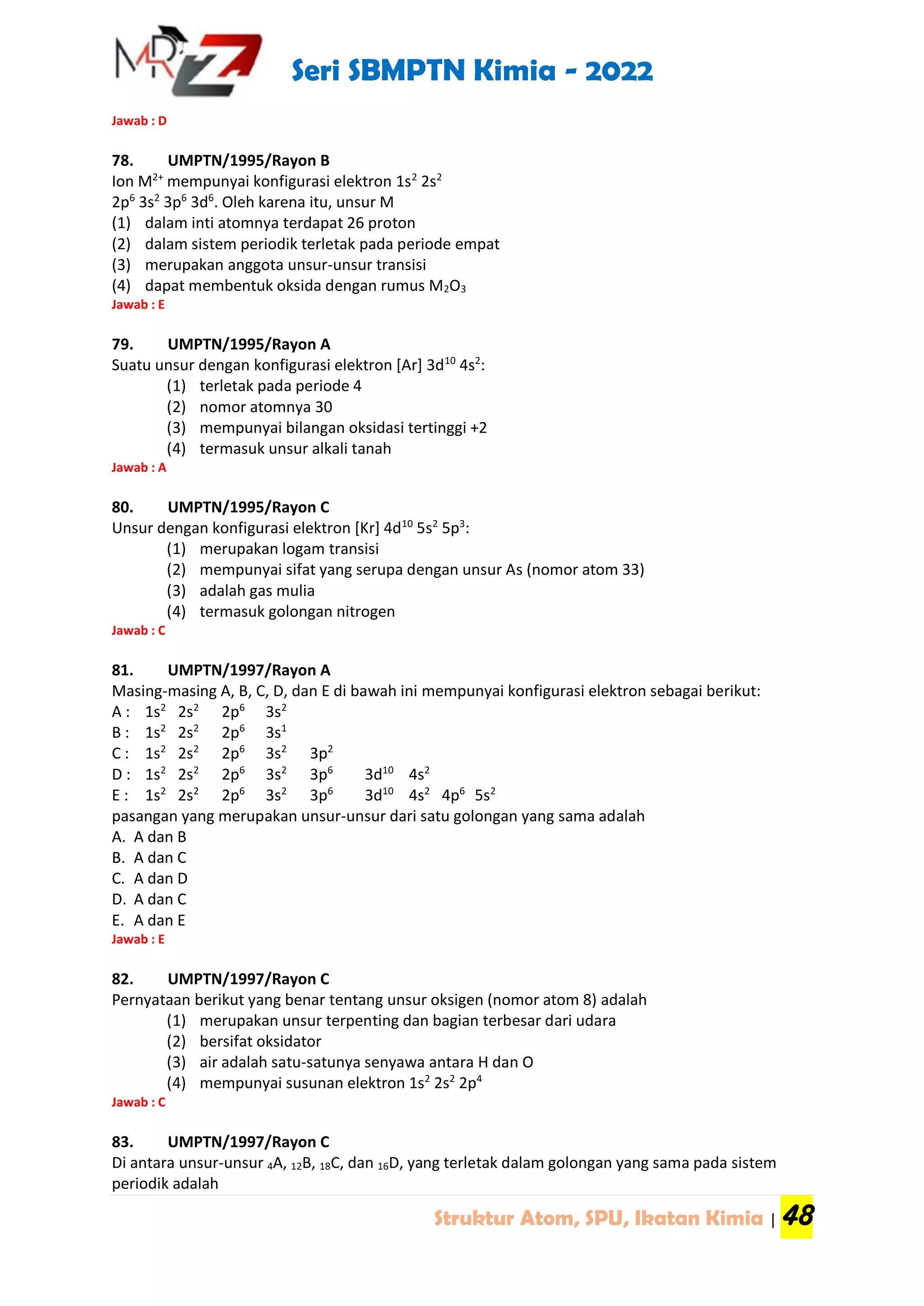 1. struktur atom, sistem periodik unsur, ikatan kimia | PDF