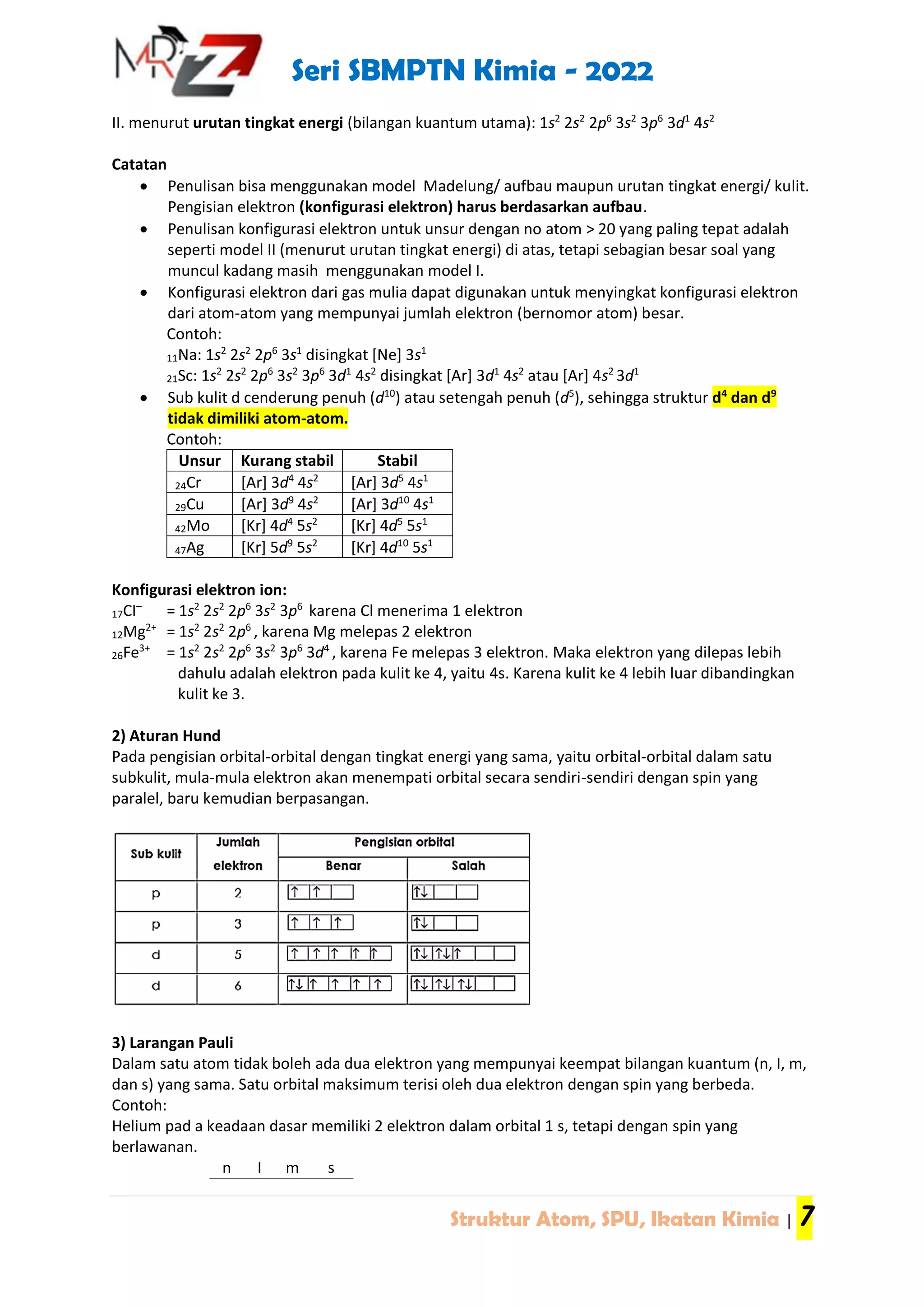 1. struktur atom, sistem periodik unsur, ikatan kimia | PDF