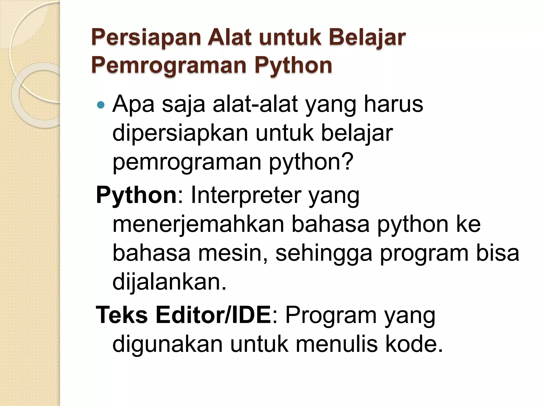 1. pengenalan python | PPT