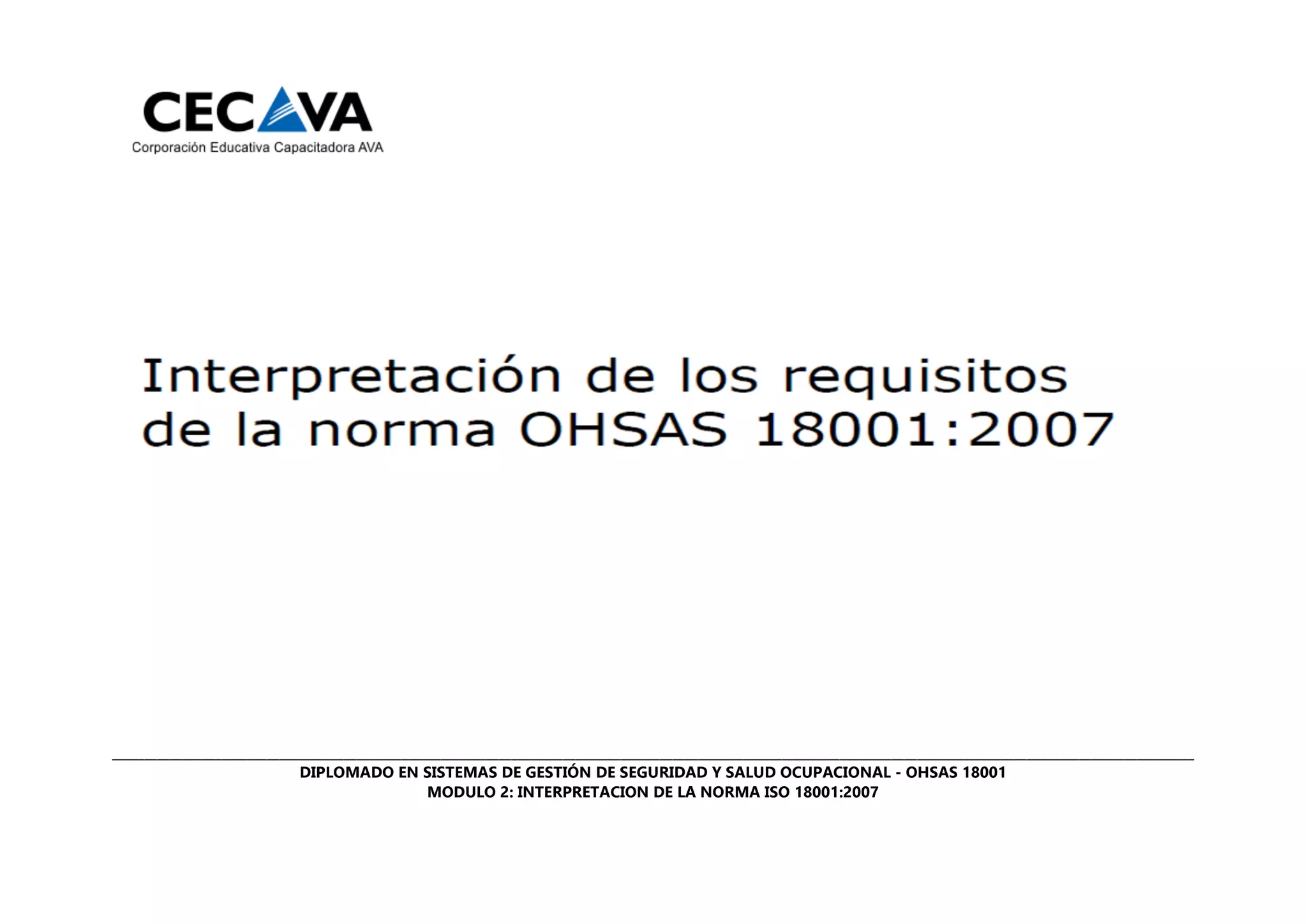 1. sistemas de gestión ohsas 18001 2007 | PDF