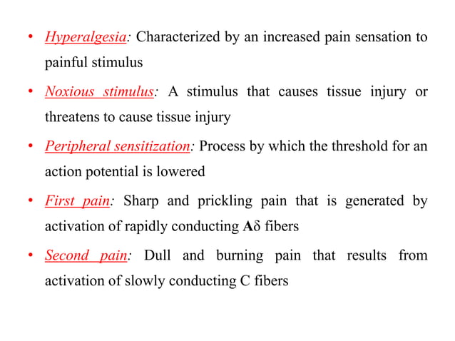 1.pain pathophysiology and mechanisms | PPTX | Brain and Nervous System ...