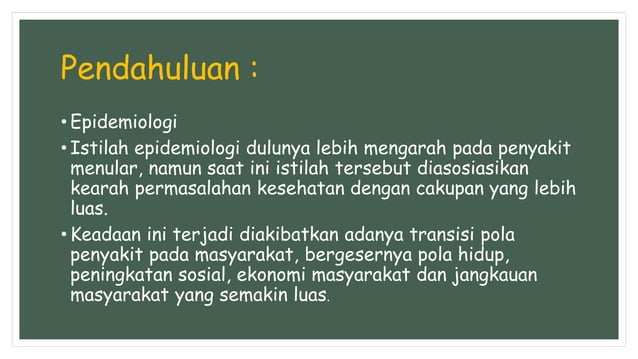 Epidemiologi penyakit tidak menular | PPTX