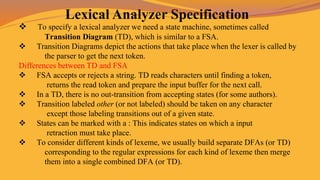 A Role of Lexical Analyzer | PPTX