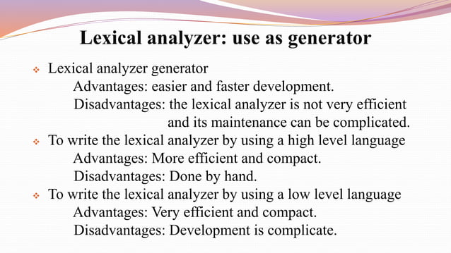 A Role of Lexical Analyzer | PPTX | Programming Languages | Computing