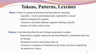 A Role of Lexical Analyzer | PPTX