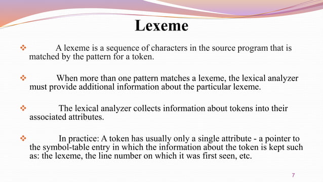 A Role of Lexical Analyzer | PPTX | Programming Languages | Computing