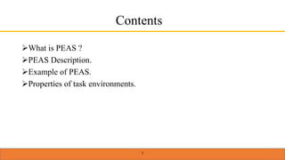 peas description of task environment with different types of properties ...