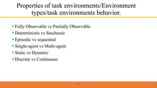 peas description of task environment with different types of properties | PPTX