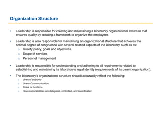 Leadership and organization structure (from CLSI) | PPTX