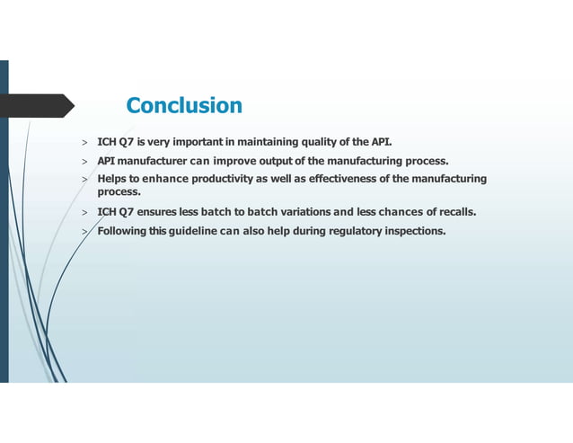 ICH GMP GUIDELINES Q7 | PPTX