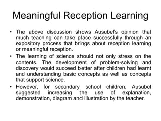 1.3.4 ausubel deductive learning theory | PPT