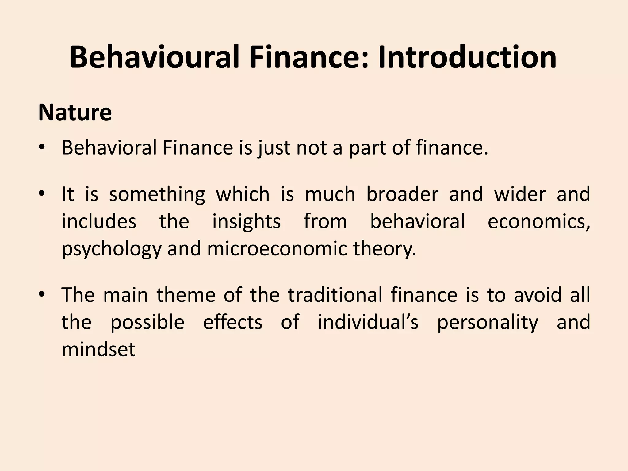 behavioral finance intro | PPTX