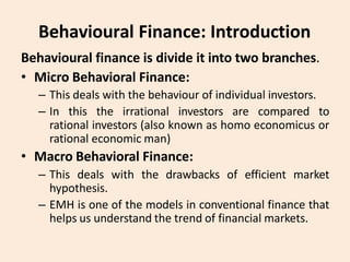 behavioral finance intro | PPTX