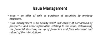 Domestic Issue Management (Investment Banking) | PPT