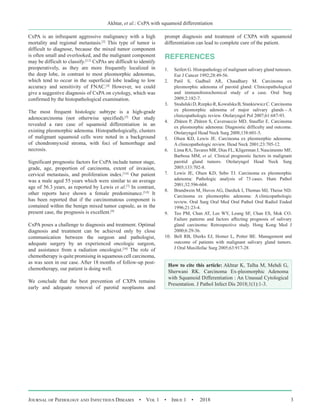 Carcinoma Ex-pleomorphic Adenoma with Squamoid Differentiation: An ...