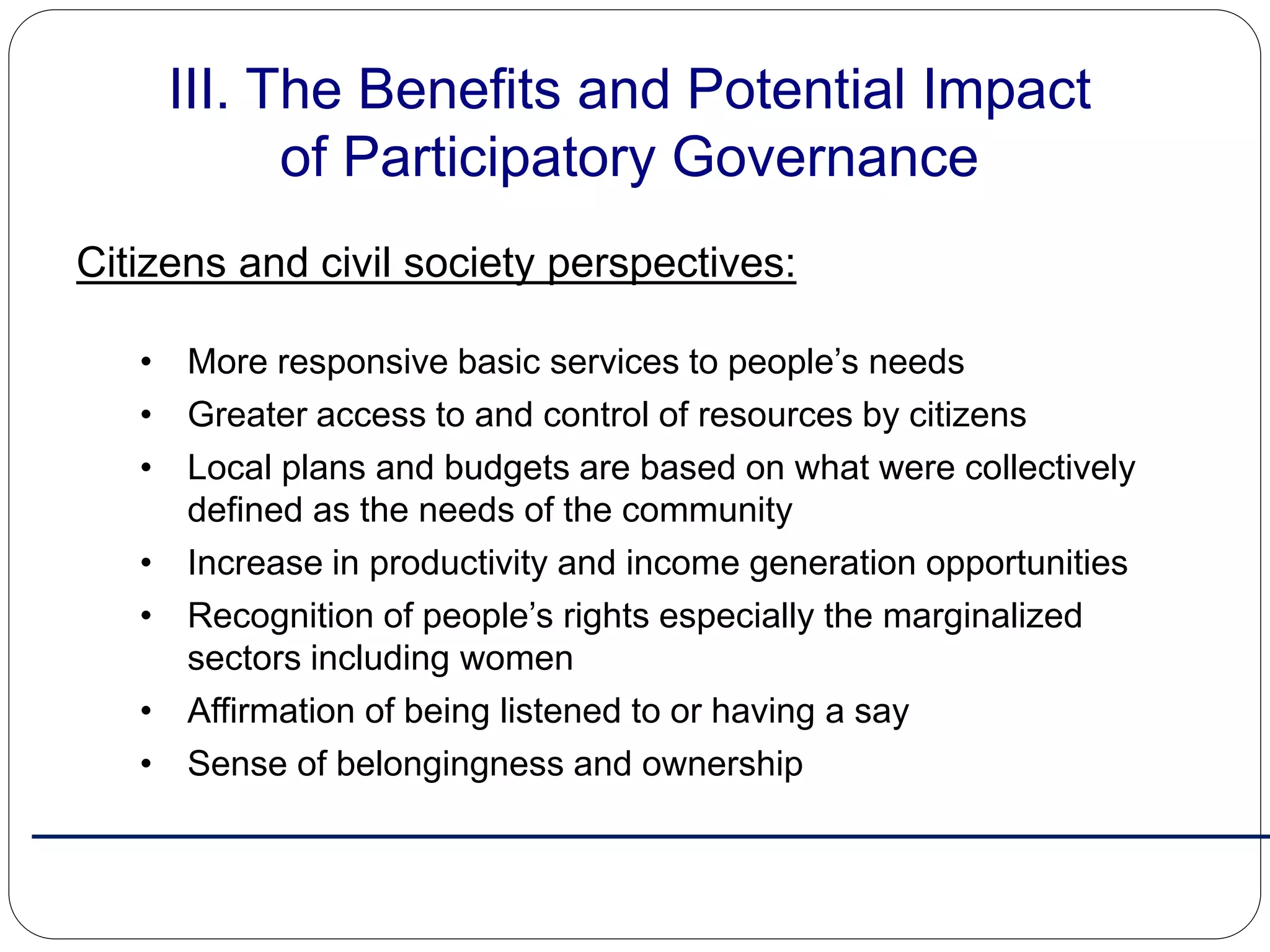 1. the relevance of participatory governance | PPTX