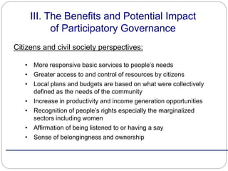 1. the relevance of participatory governance | PPTX