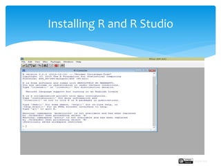 Introduction to R and R Studio | PDF
