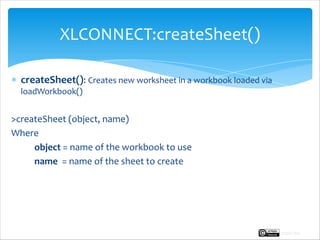 Import and Export Excel files using XLConnect in R Studio | PDF
